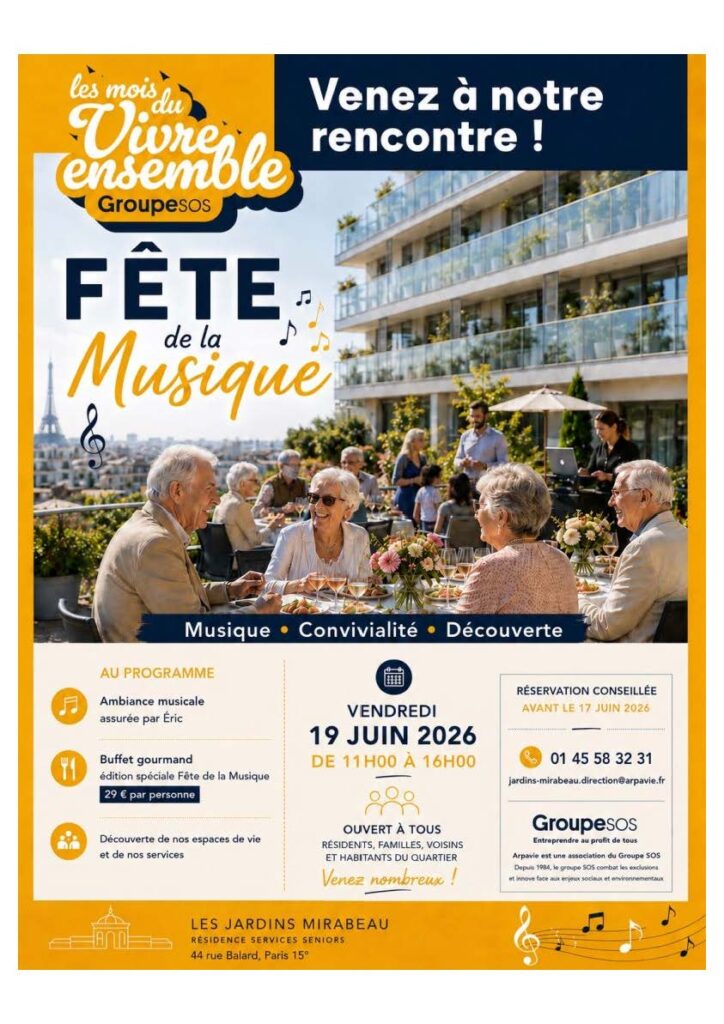 Fête de la musique résidence Les Jardins Mirabeau Paris 15 - Groupe SOS